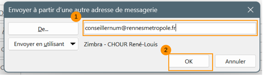 Changer l'expéditeur d'un mail - Outlook — Rennes Metropole