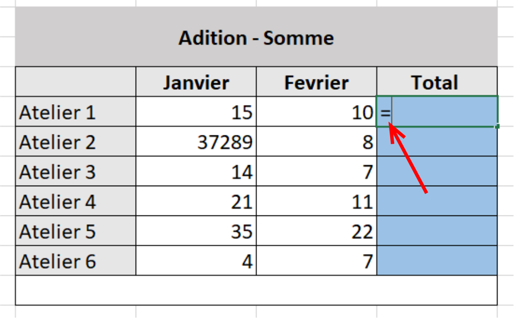 Créer un calcul simple - Excel — Rennes Metropole